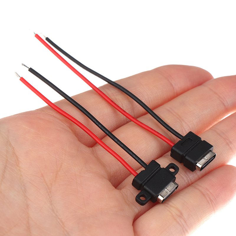 1pcs USB Type C Waterproof Connector Welding Wire Female Socket Fast ...