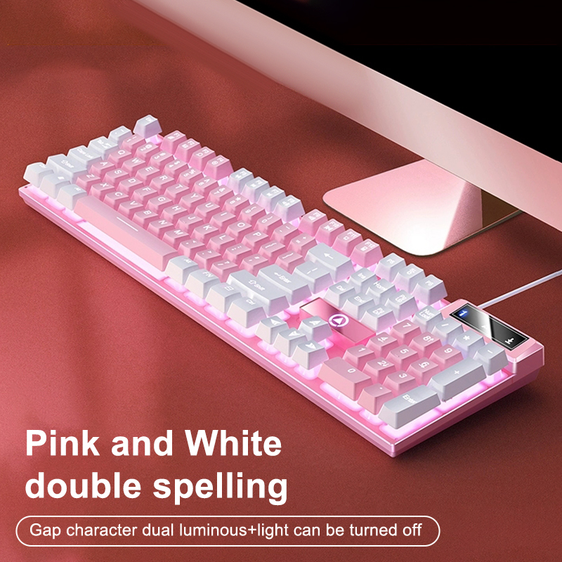 USB Wired Mechanical Keyboard LED Backlit Axis Gaming Office Keyboard ...