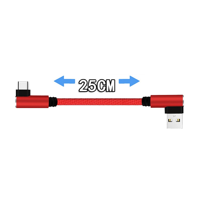 ANKNDO USB Type C Short Cable 90 Degree Phone Charger Cord 25cm Mini ...