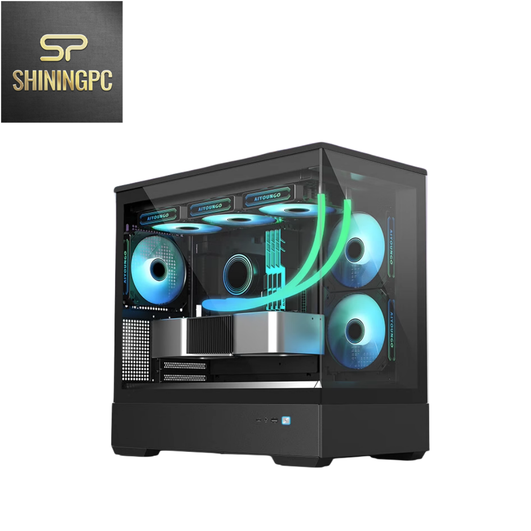 Aigo Star Modern Aesthetic Panoramic Tempered Glass Mid-Tower MATX ...