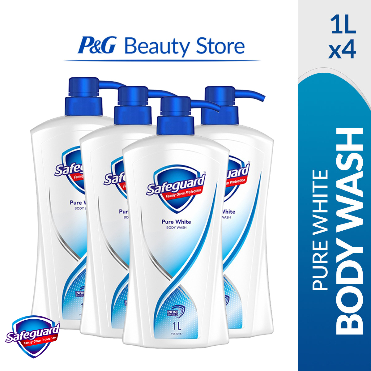 Safeguard Pure White Body Wash 1L Set of 4 | Lazada PH