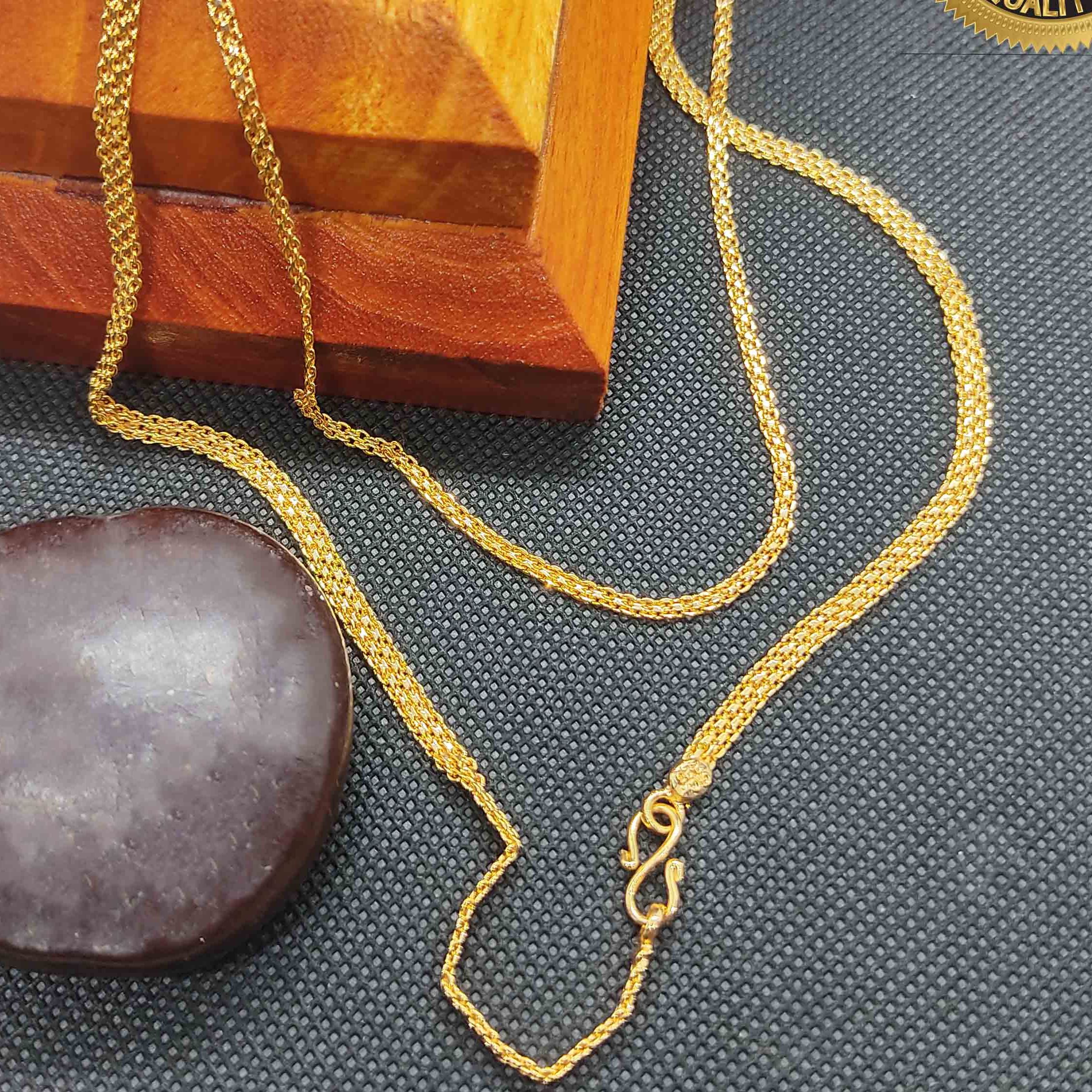 Gold Plated Unisex Chain Sunny Men Necklace Stainless Steel Solid Color ...