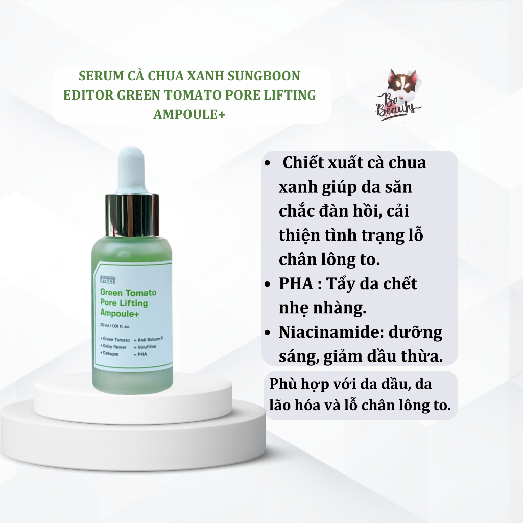 Serum cà chua xanh thu nhỏ lỗ chân lông SUNGBOON EDITOR GREEN TOMATO ...