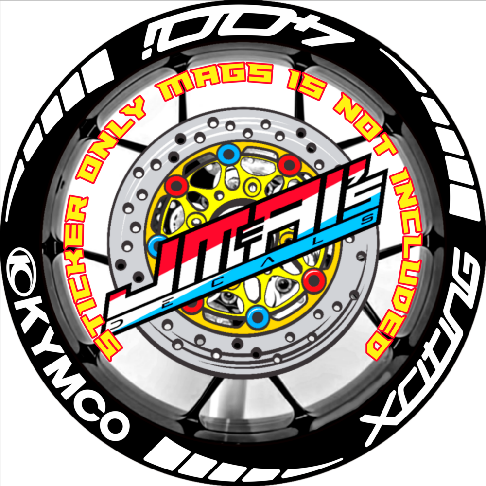 (Sticker Only) Kymco Xciting 400i Mags/Rim Decal/Sticker (pair wheels ...