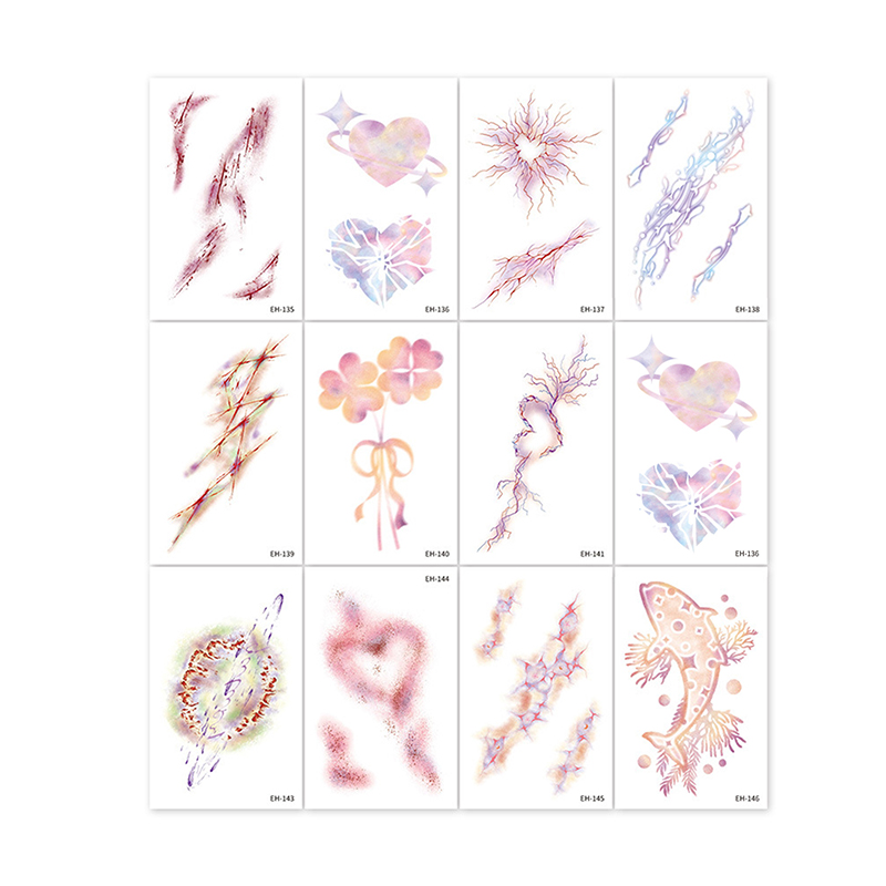 2Pcs Halloween Cosplay Tattoo Sticker Heart Bruise Fake Tattoo For ...