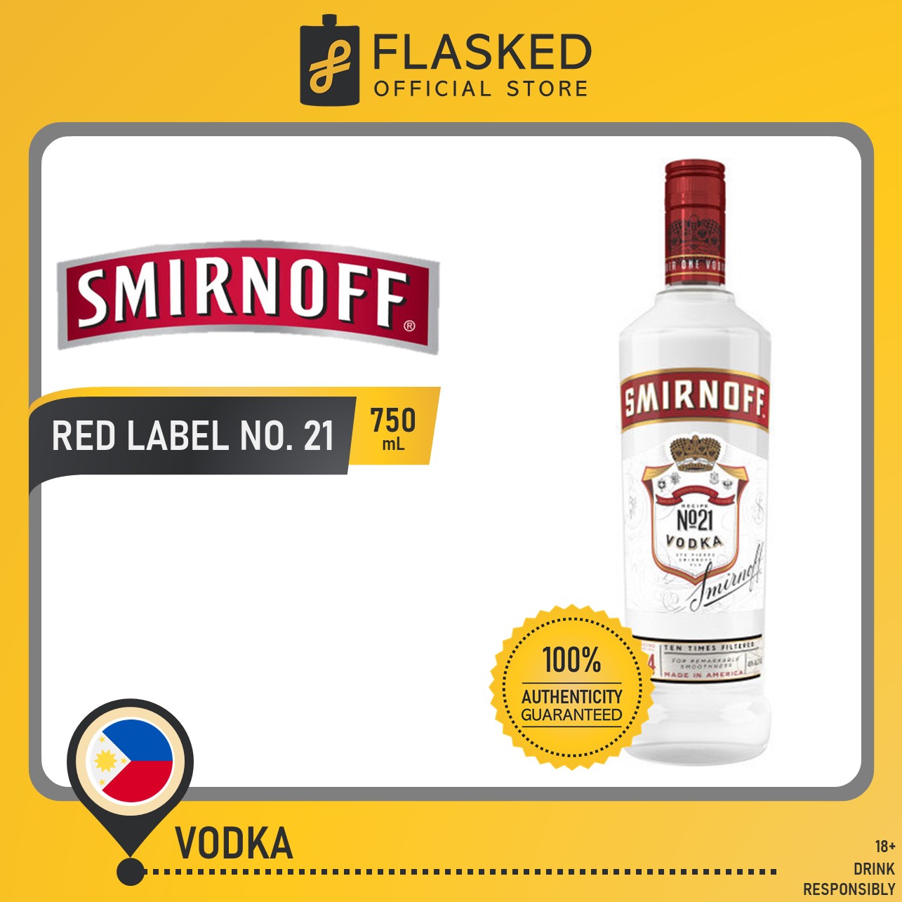 Smirnoff Red Vodka 700mL | Lazada PH