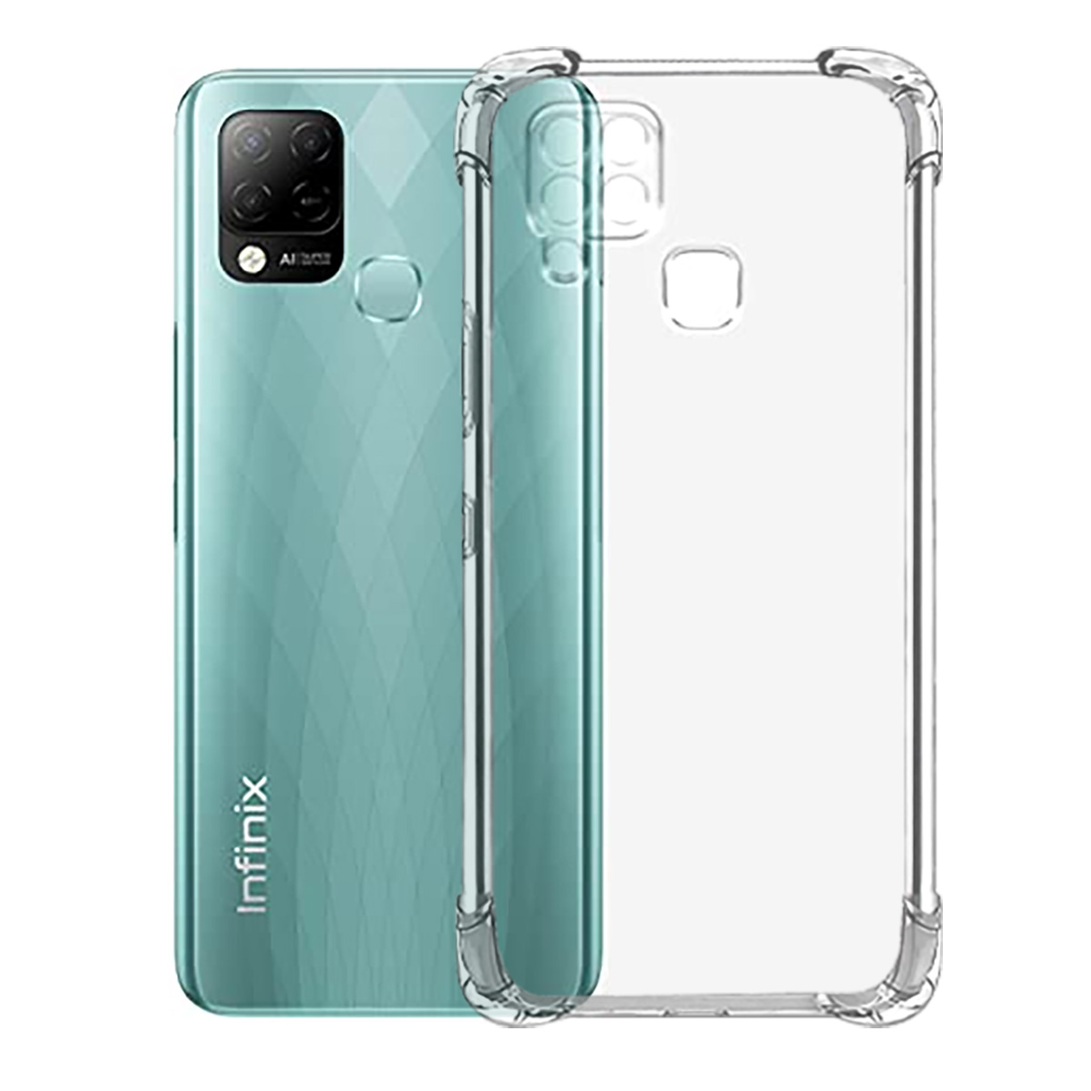 Infinix Hot 10S Back Cover Transparent Extra Bumper Anti Shock Soft ...