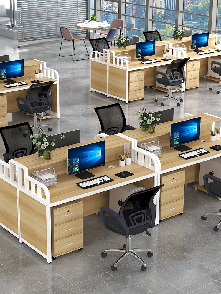 Desk single double screen staff desk simple modern computer desk ...