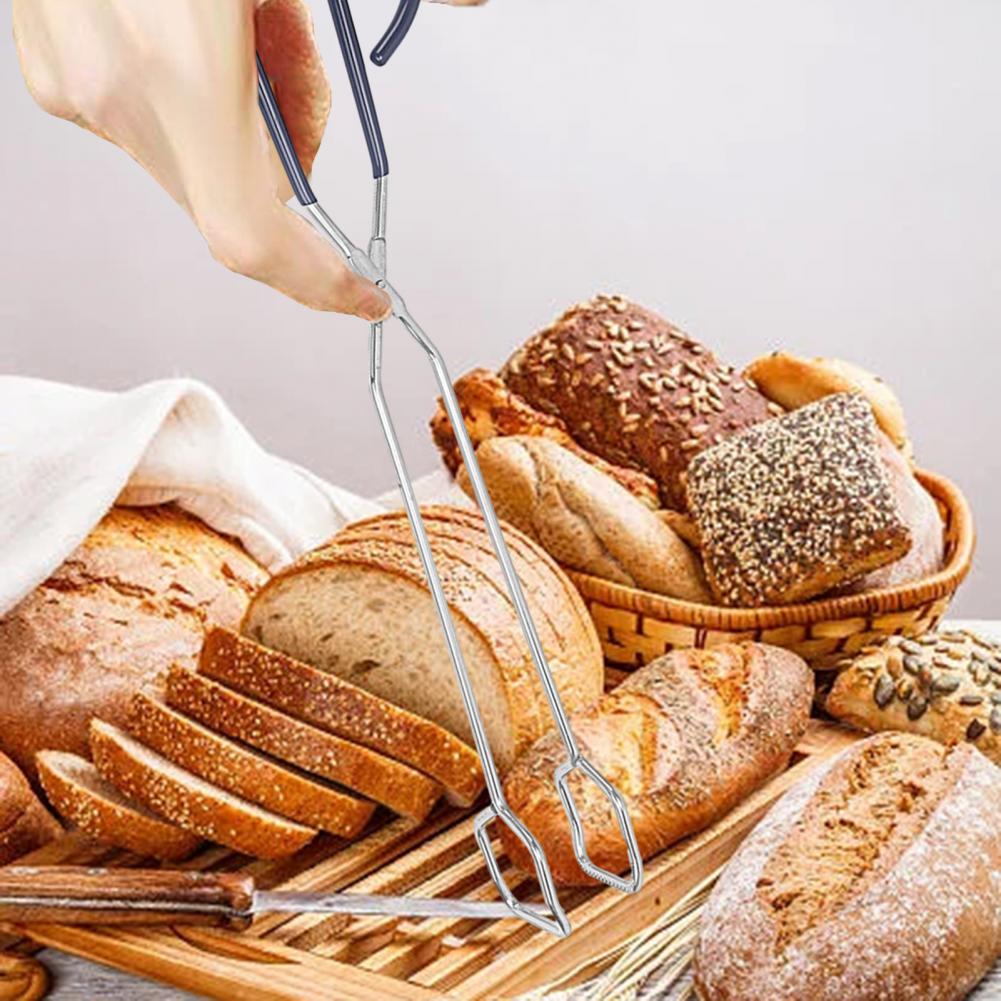 Food Scissor Tong Stainless Steel Long Handle Anti-Scald Steak Bread ...