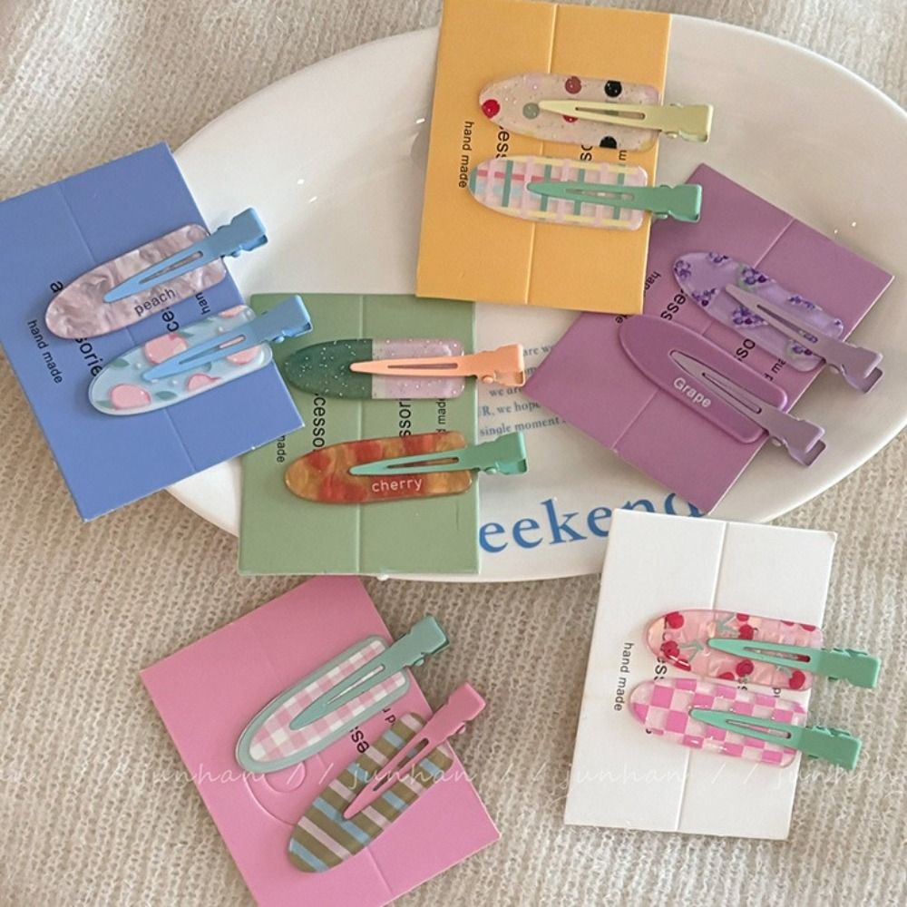 Sweet Cherry Traceless Hairpin Geometry Duckbill Clip Fruit Hairpin ...