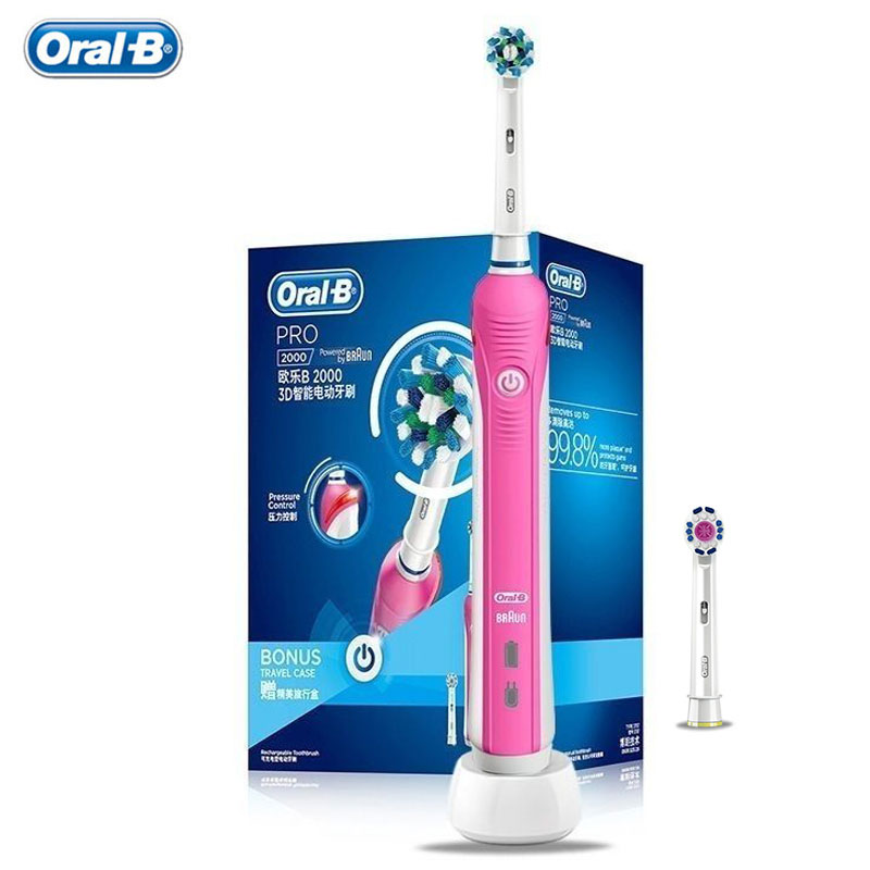 Oral B Pro2000 Electric Toothbrushes 3D Sonic Rotation Teeth Whitening 2 Modes Visible Pressure ...