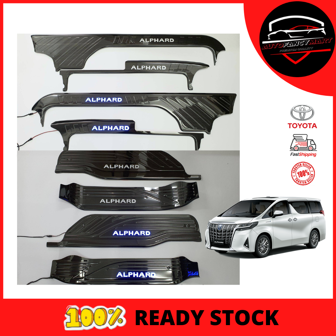 TOYOTA ALPHARD ANH20 ANH30 AGH30 SIDE STEEL STEP LED BLUE LED 304 ...