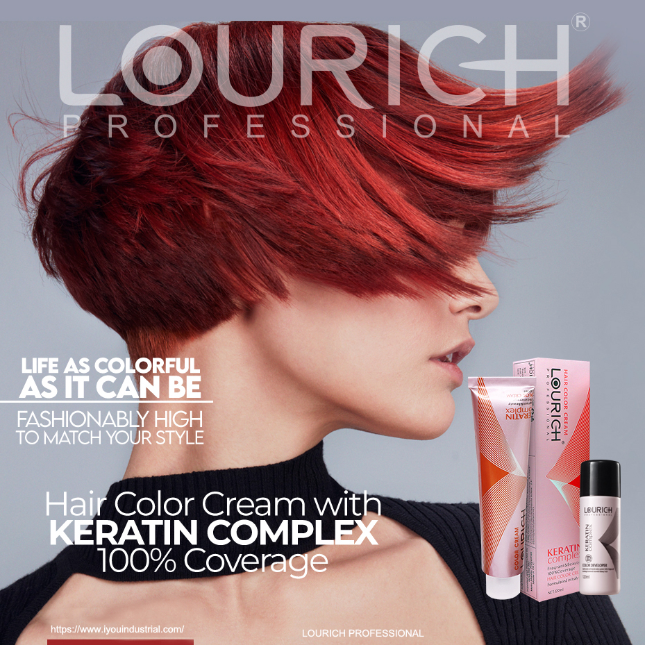 Lourich Professional Keratin Complex Hair Dye Color Cream - 4.18 Deep ...