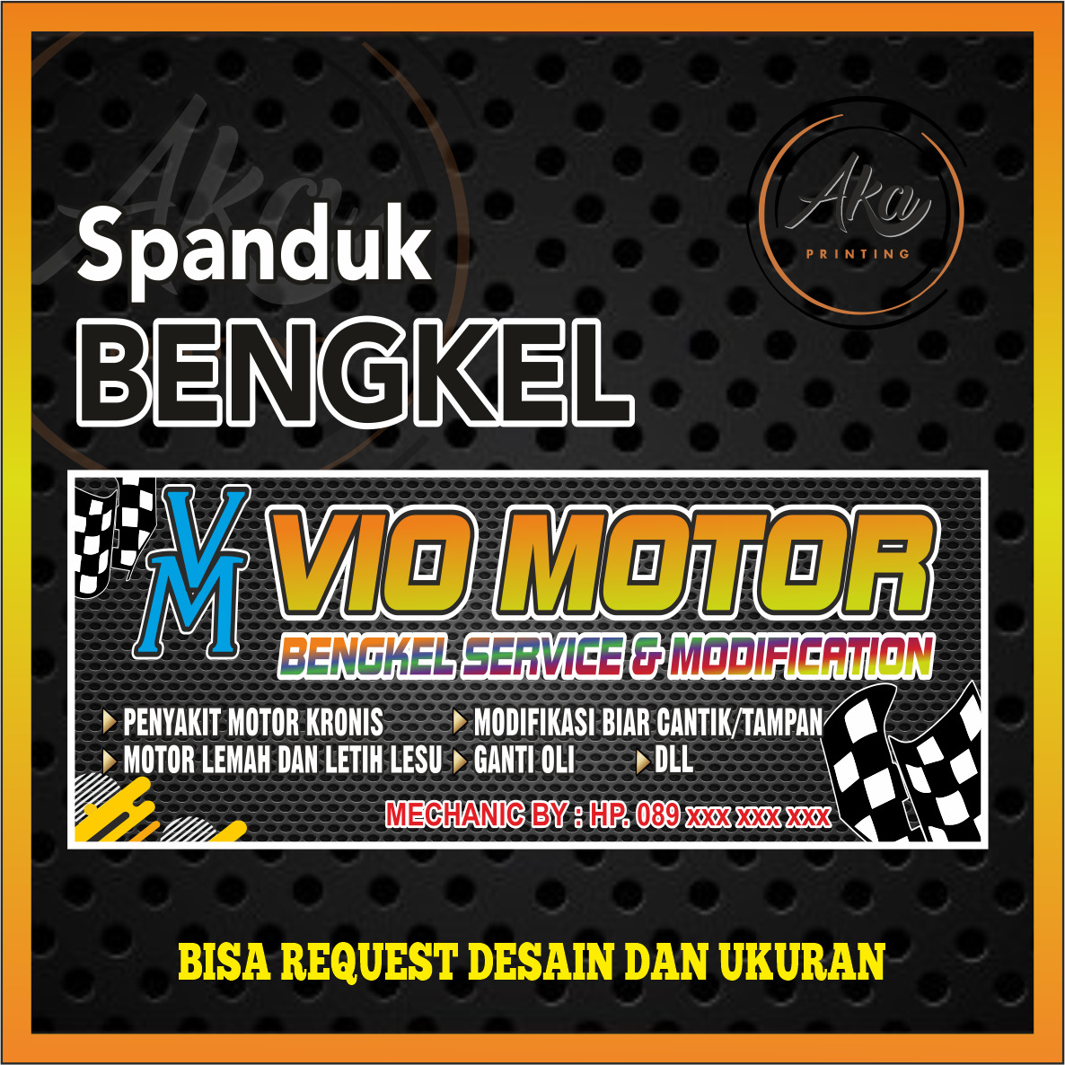 "AKA PRINTING/CETAK SPANDUK BENGKEL BISA REQUEST FREE DESAGN/BANNER ...