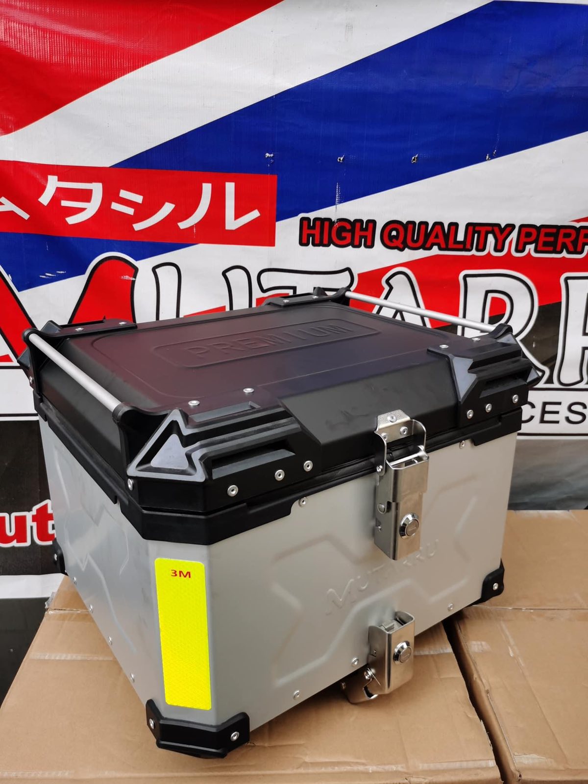 MUTARRU Motorcycle Alloy Top Box 45 Liters (with back rest) X Design ...
