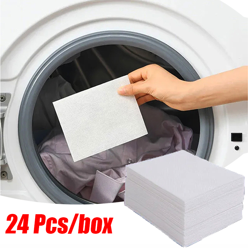 24pcs/box Washing Machine Anti-Dyeing Cloth Mixed Dyeing Proof Color ...