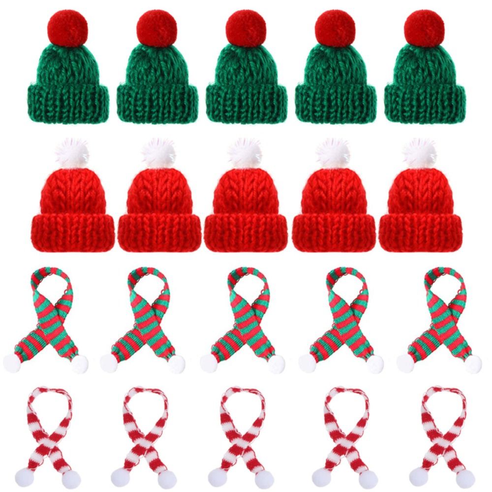 Cute Neck Scarf :12 Doll Clothes Cap Pretend Play Christmas Doll Scarf ...