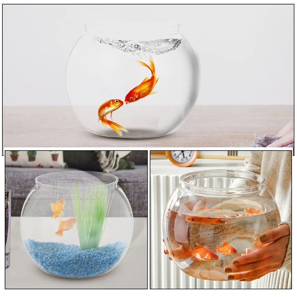 Good View Clear Transparent Round Fish Plastic Small Fish Bowl creative ...