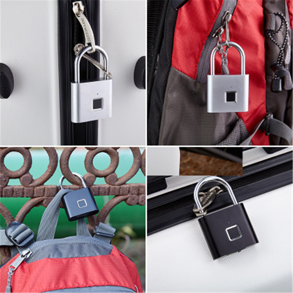 【TopazTrove】Smart Padlock Password Fingerprint Padlock Keyless USB ...