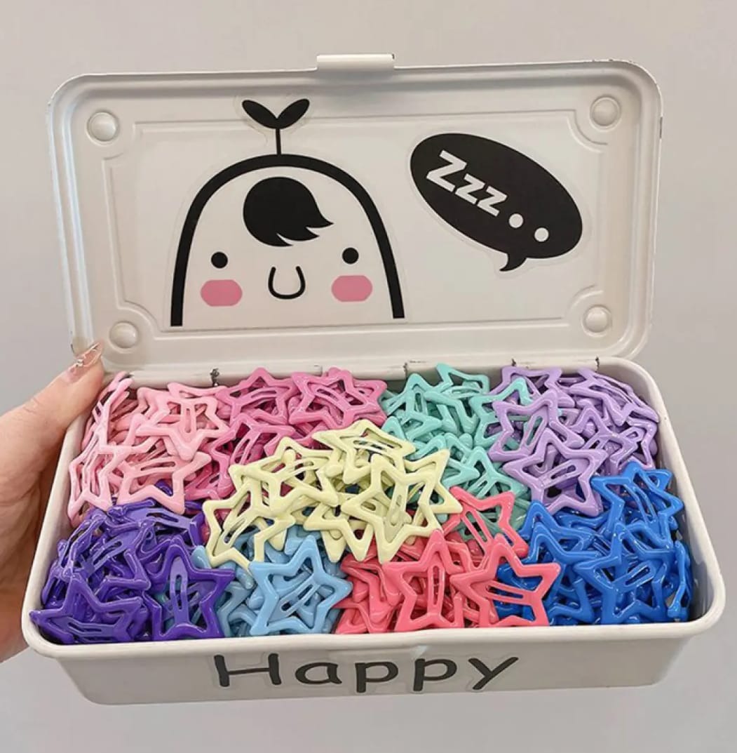 6pcs Colorful Metal Bb Clips Y2K Student Side Clip Five-pointed Star ...