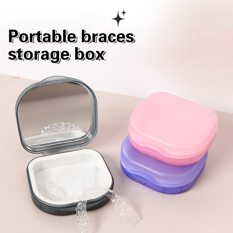 Denture Storage Box Elderly Portable False Teeth Box Invisible Braces ...
