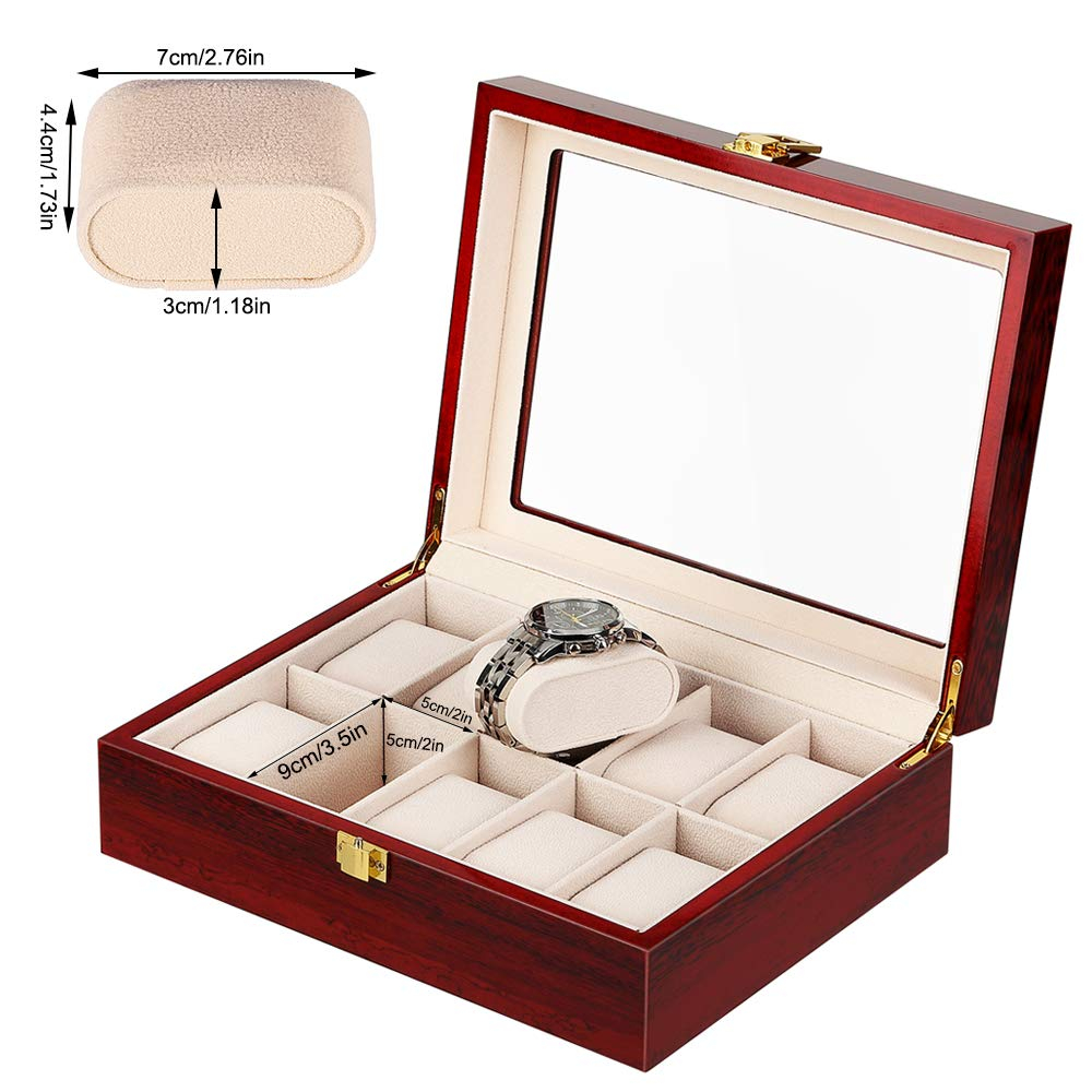 Luxury Wooden Watch Box 1/2/3/5/6/10/12 Grids Watch Organizers 6 Slots ...