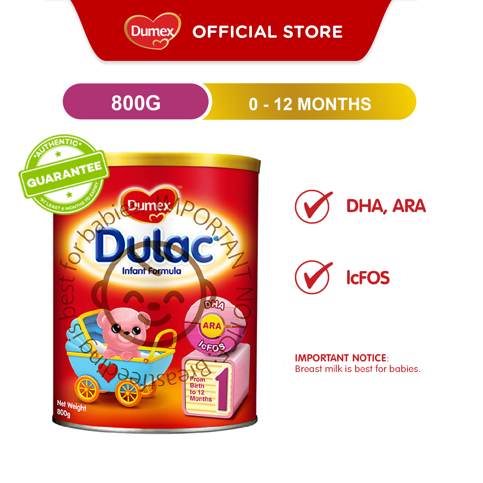 Dumex Dulac Stage 1 Infant Newborn Baby Milk Formula (800g) | Lazada ...