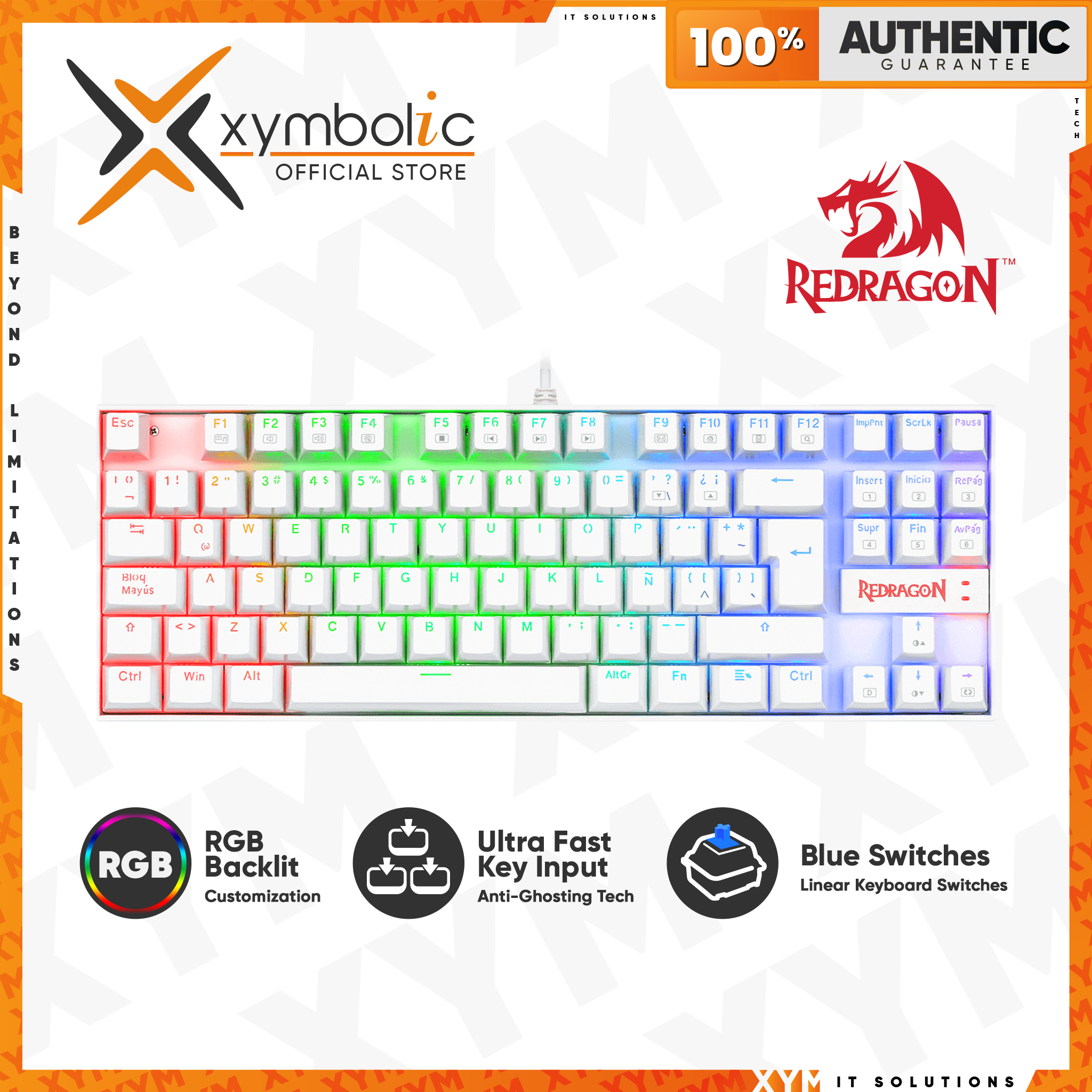 Redragon Kumara K552A RGB White Mechanical Gaming Keyboard | Lazada PH