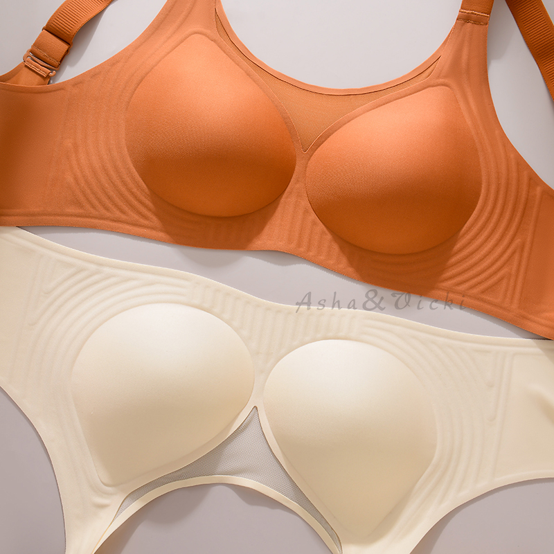 Plus Size Jelly Gum Full Cover Semi Fixed Large Cup Lace Underwear Anti ...