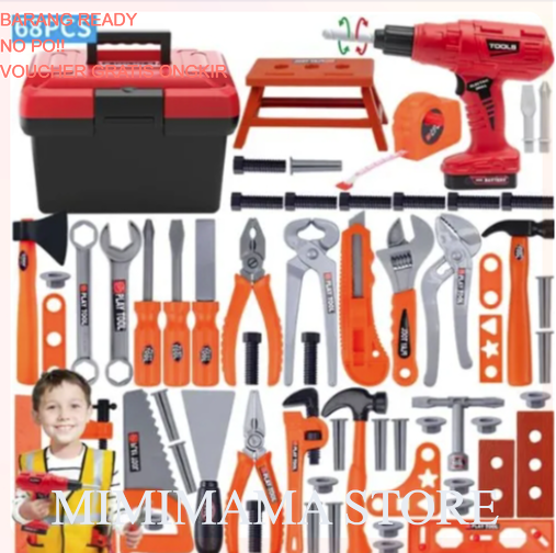 MIMIMA Mainan Toolbox Kit 68 PCS Simulasi Elektrik Alat Tools Set ...