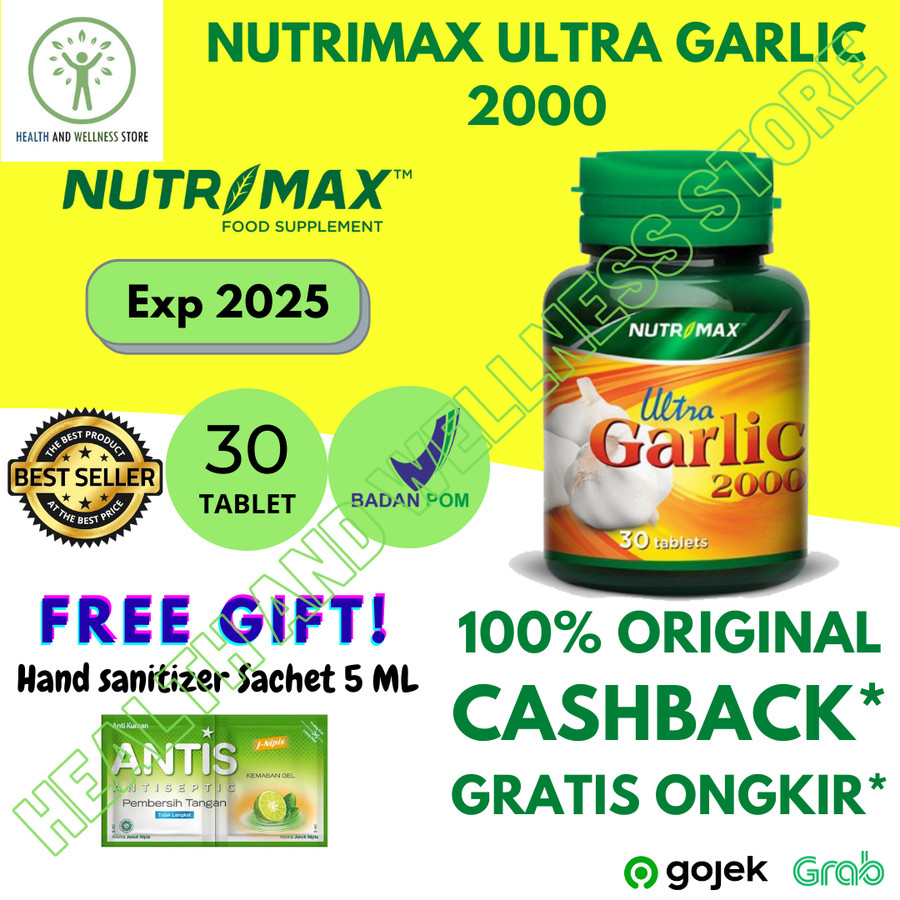 NUTRIMAX ULTRA GARLIC 2000 30 TABLET HIPERTENSI KARDIOVASKULER | Lazada ...