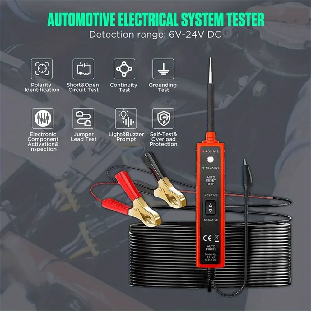 【A Set】EM285 DC 6-24V Vehicles Power Circuits Probe Kit Car Electrical ...