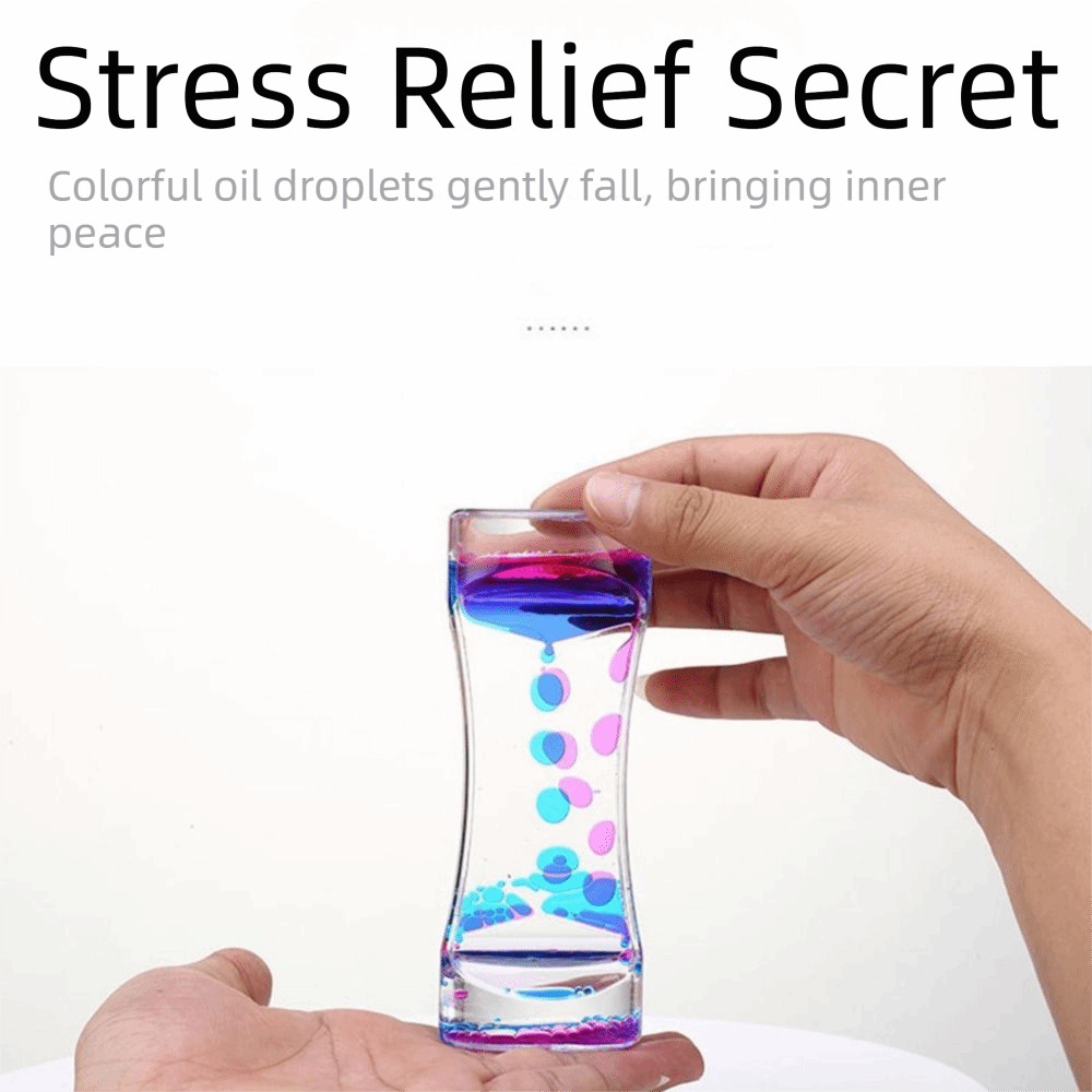 Fidget Toy Double Colors Oil Hourglass Timer Acrylic Creative Movement ...