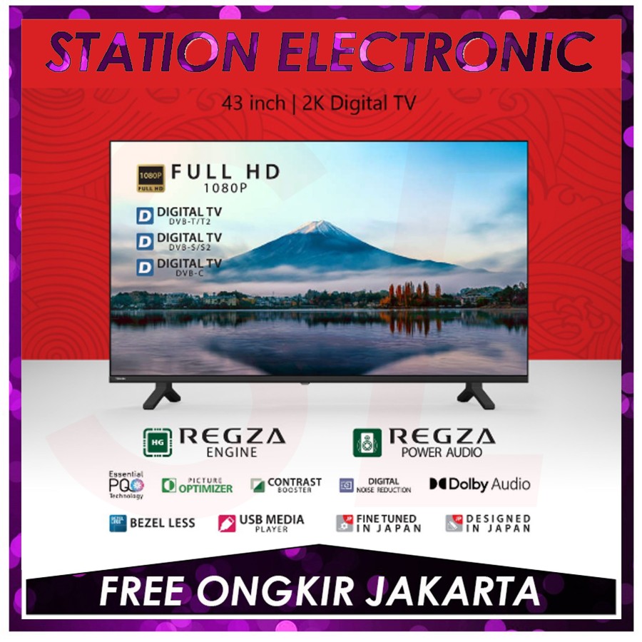 TOSHIBA 43 INCH FHD 1080 DIGITAL TV - 43S25KP 43S25 | Lazada Indonesia