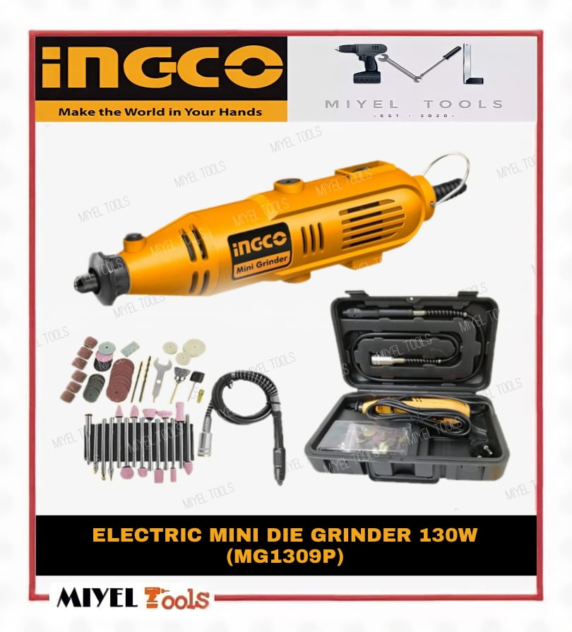 INGCO Mini Drill Rotary Die Grinder with 52pcs Accessories (MG1309P ...