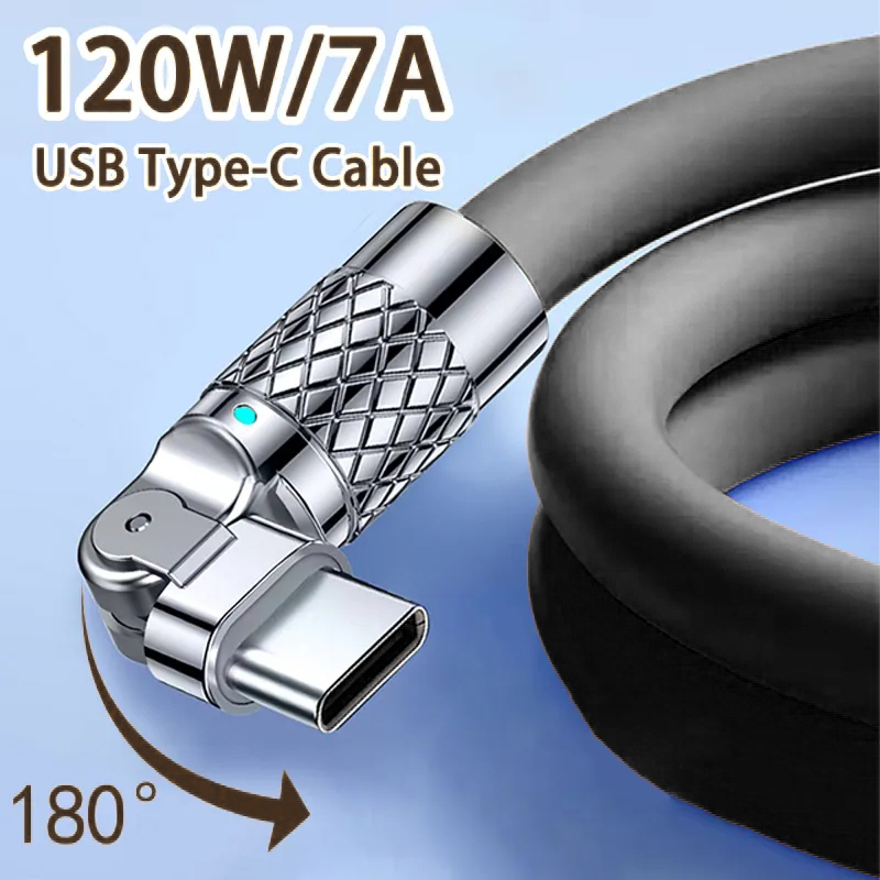 120W USB Type C Wire Fast Charging Cable 7A Mobile Phone USB C Cables ...