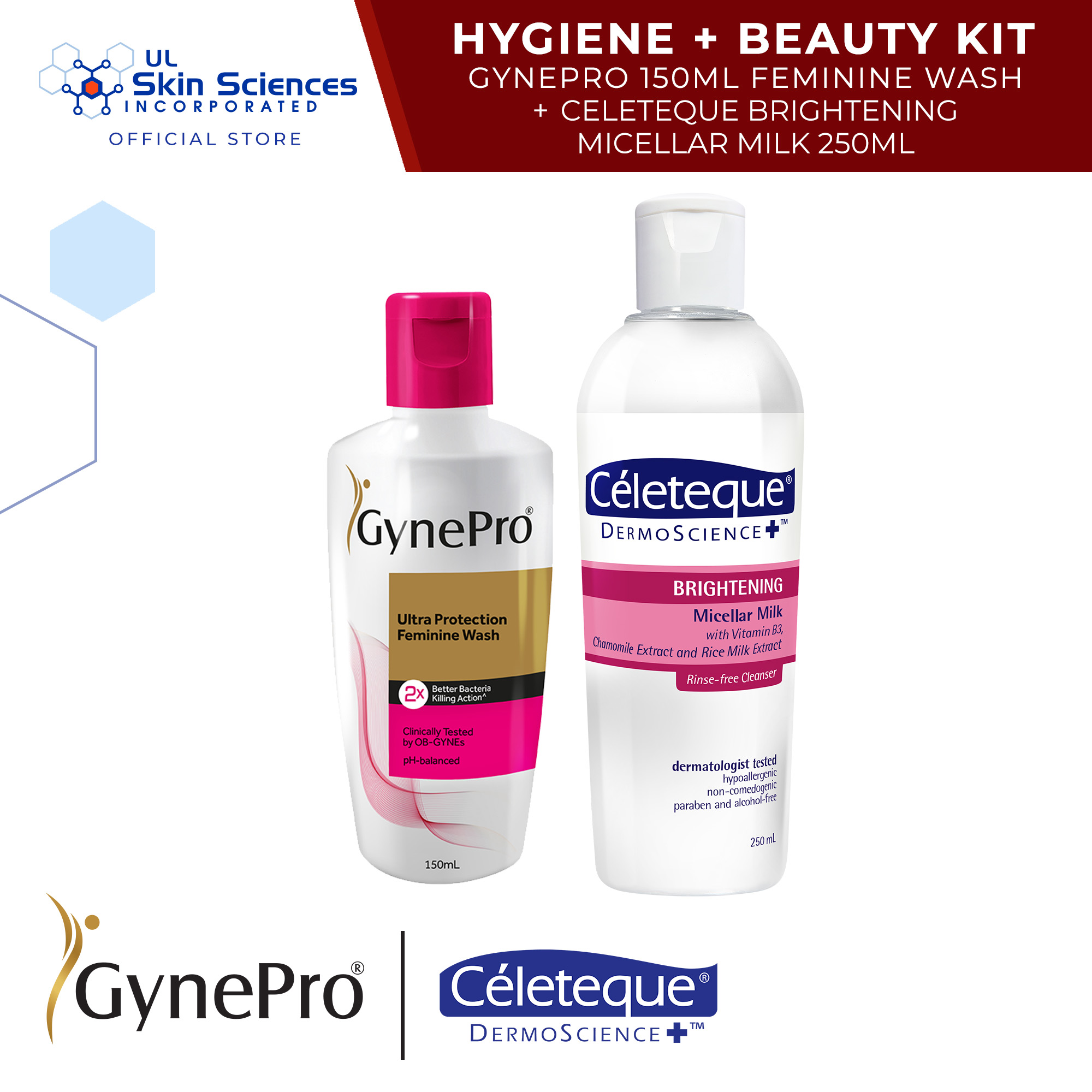 Hygiene + Beauty Kit (GynePro Ultra Protection Feminine Wash 150mL ...
