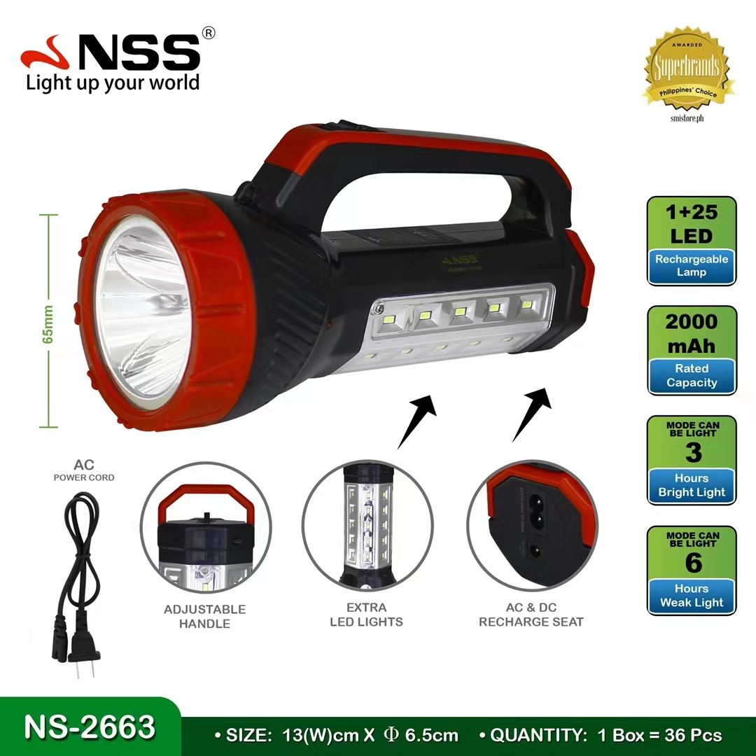 Heavy Duty LED Rechargeable Searchlight Glare Flashlight Emergency ...