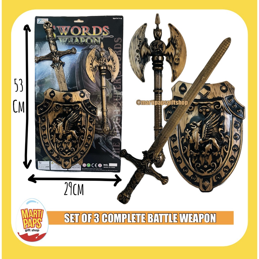 SWORD TOY ARMOR SHIELD AND AX TOYS FOR BOYS COSTUME | Lazada PH