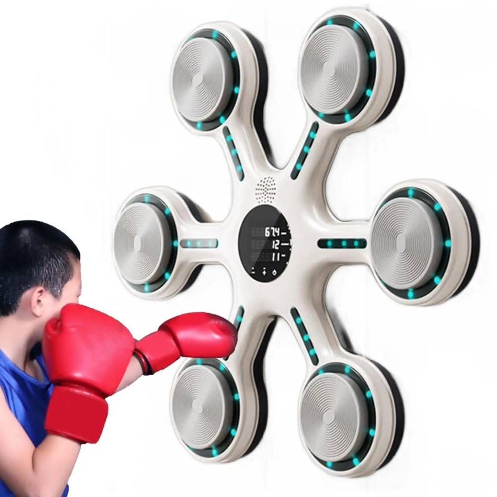 PETISEE Wall Mounted Music Boxing Machine Bluetooth Punching Pad LED ...