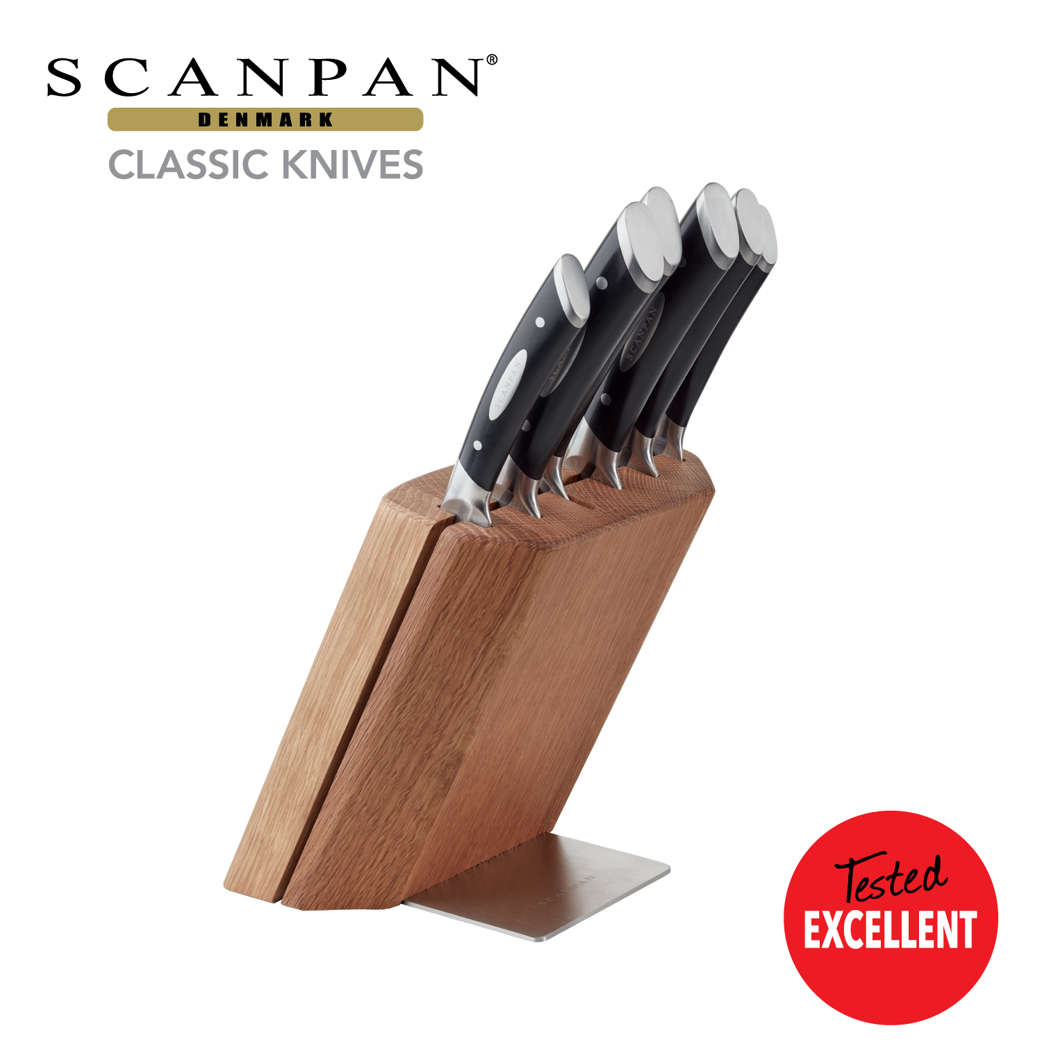 SCANPAN Classic 7pc Deco Oak Knife Block Set | Lazada Singapore