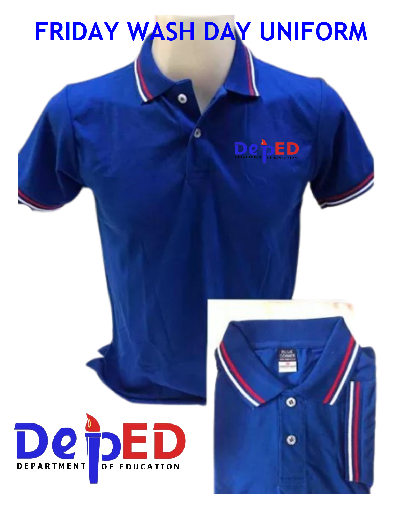 Wash Day Friday Uniform Teachers Uniform Royal Blue Embroidered Logo ...