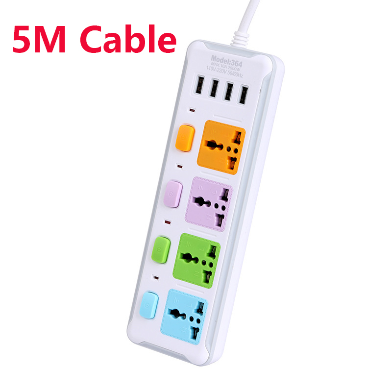 Universal Socket Power Socket With 4 Power Socket 4 USB Port Power ...