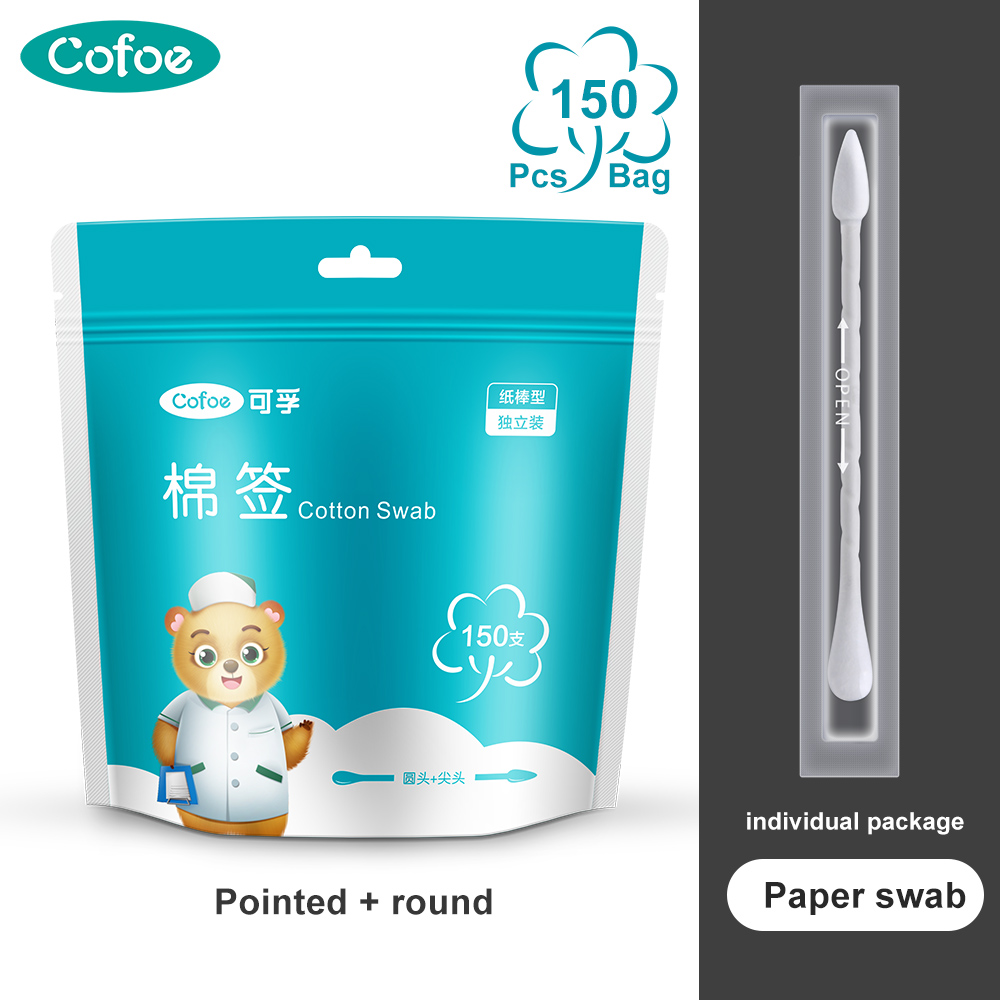 Cofoe Disposable Bud Cotton Swab Double-Head Nose Ears Cleaning Makeup ...