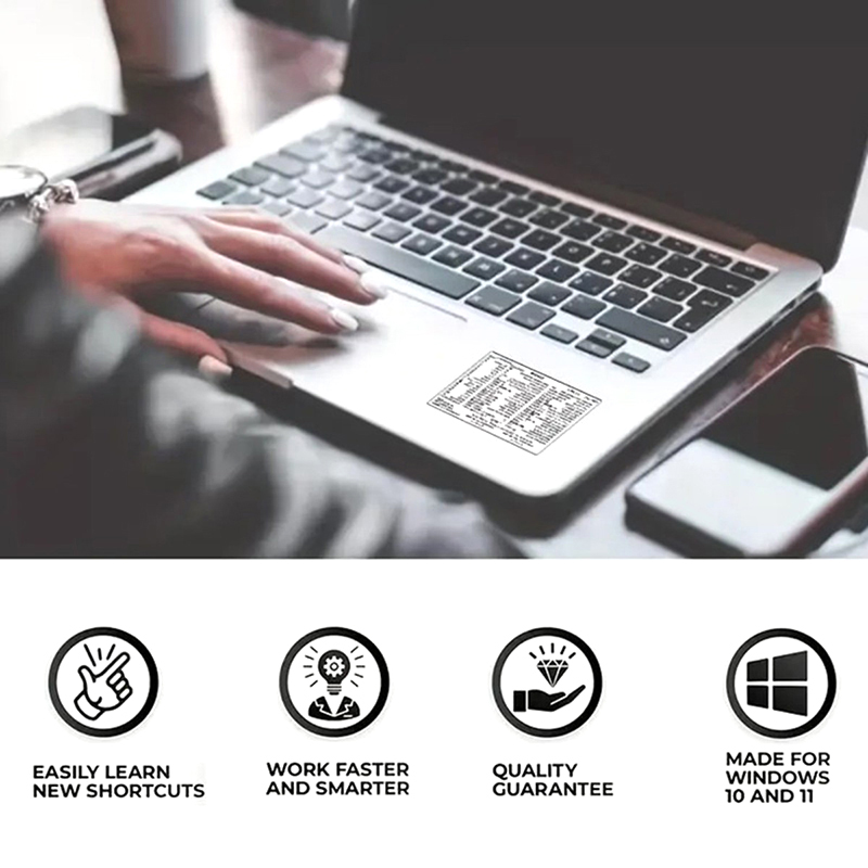 5Pcs Windows/Word Reference Keyboard Computer Shortcut Sticker Adhesive ...