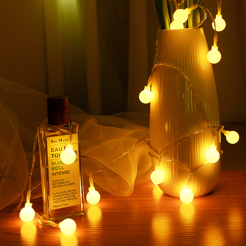 USB LED Ball Garland Lights Fairy String Home Room Holiday Wedding ...