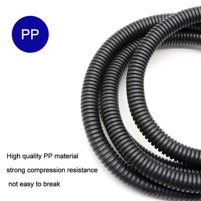1/2/5M Corrugated Threaded PP Wire Conduit Convoluted Tubing Wire ...