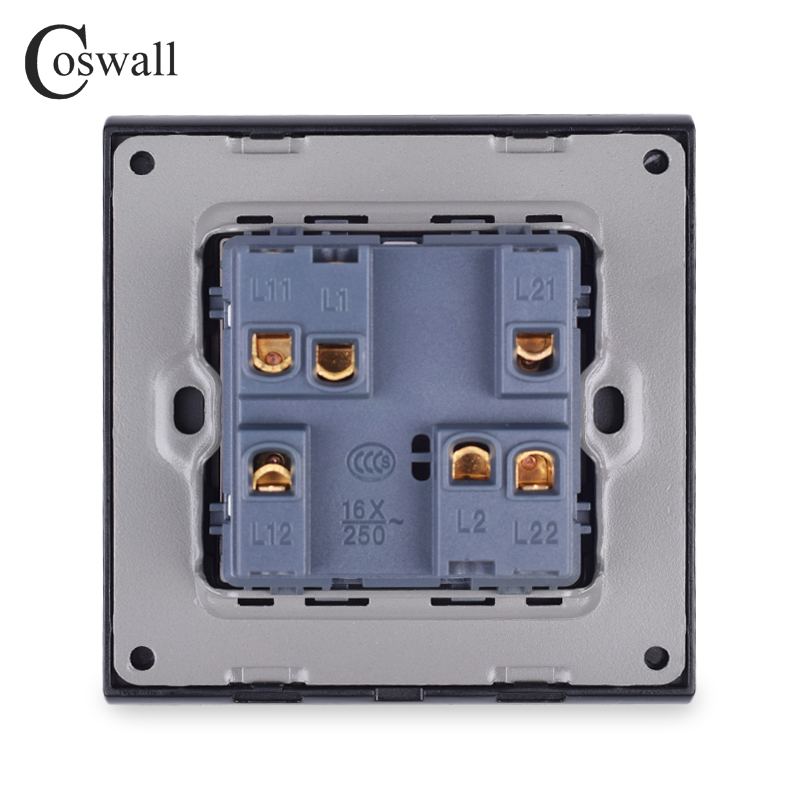 【TrendGlobe】Coswall Stainless Steel Panel 1 Gang 3 Way Intermediate ...