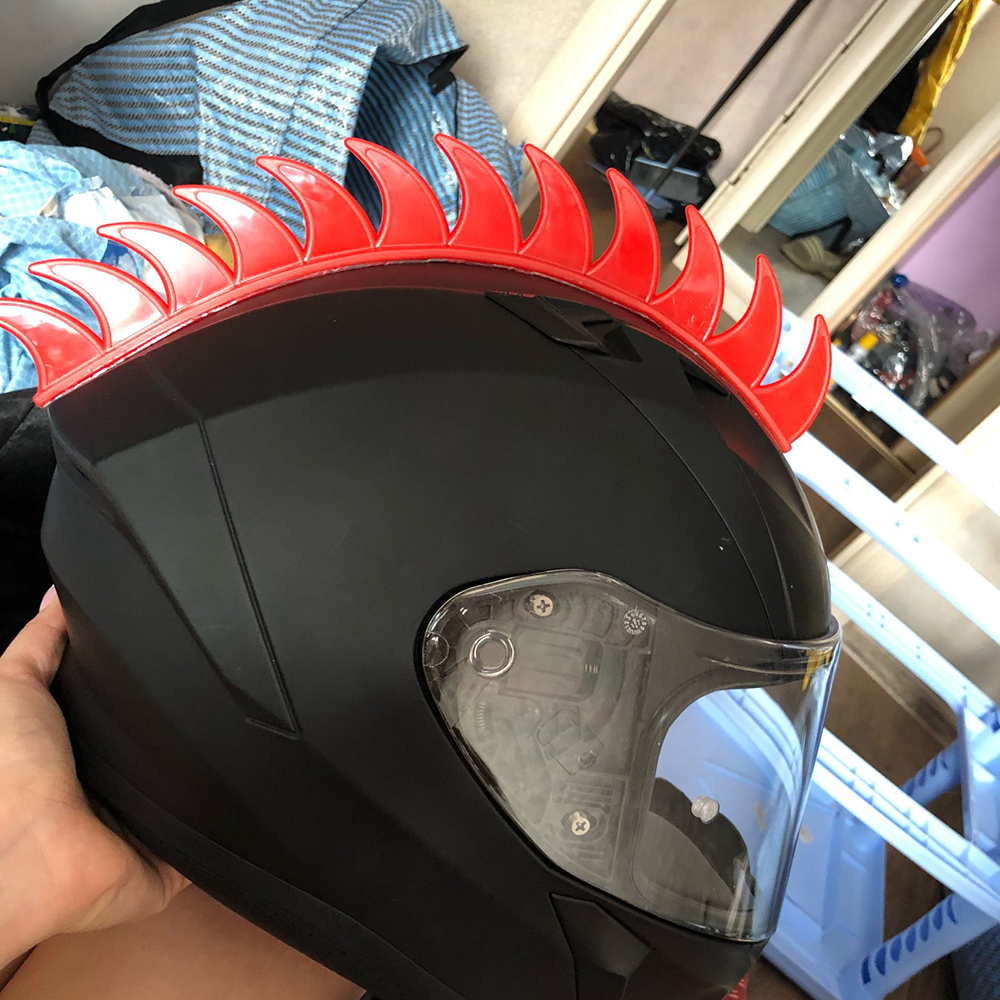 5 Color Rubber Dirt Biker Motocross Mohawk Biker Helmet Mohawks Spikes ...