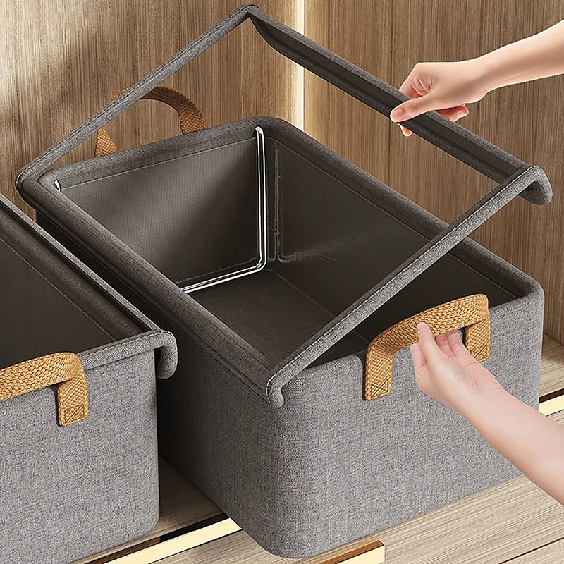 Cationic Steel Frame Folding Storage Box Clothes Trousers Home Multi ...